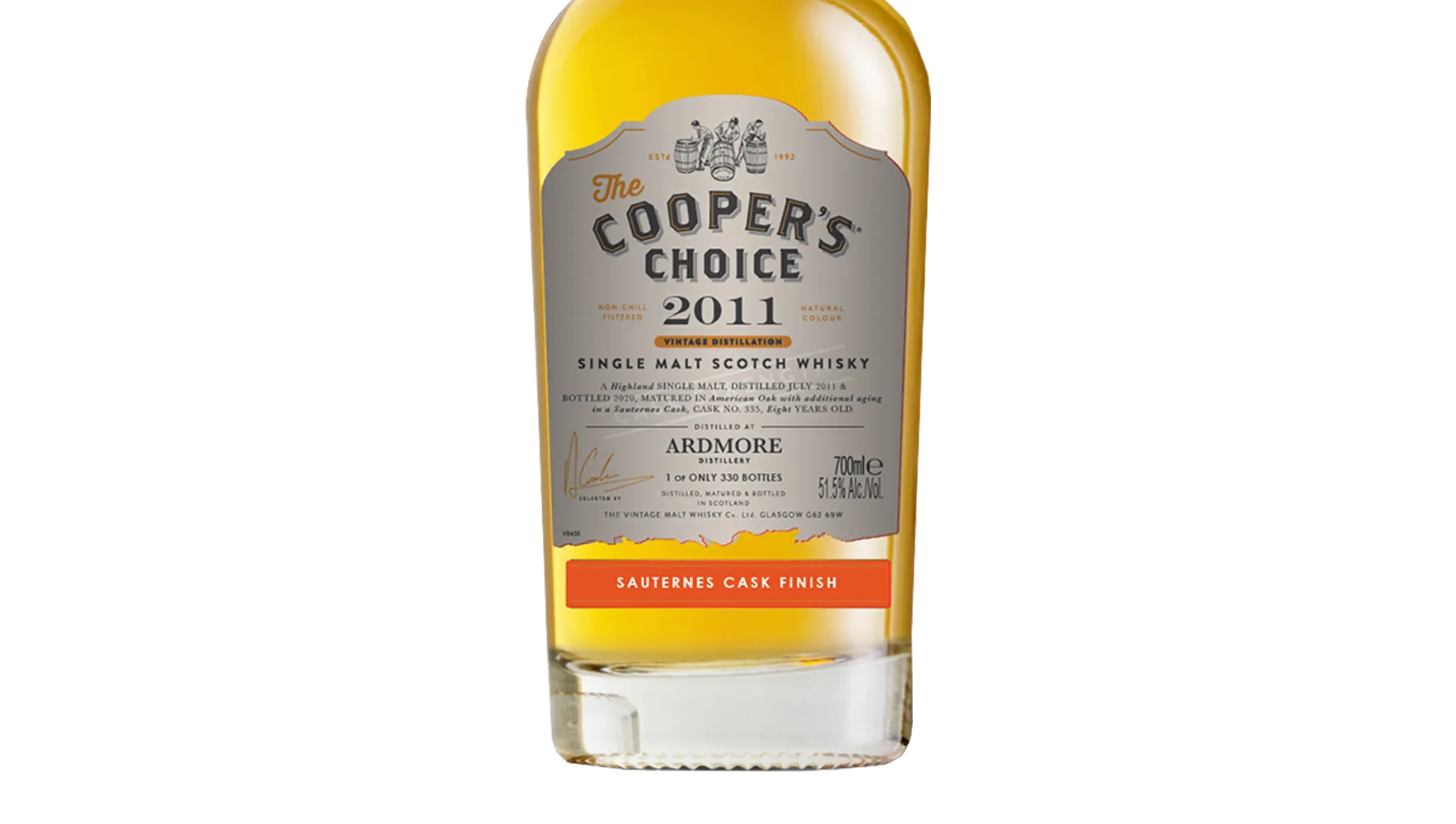 Cooper's Choice Ardmore Highland Single Malt Whisky 2011 (700ml ...