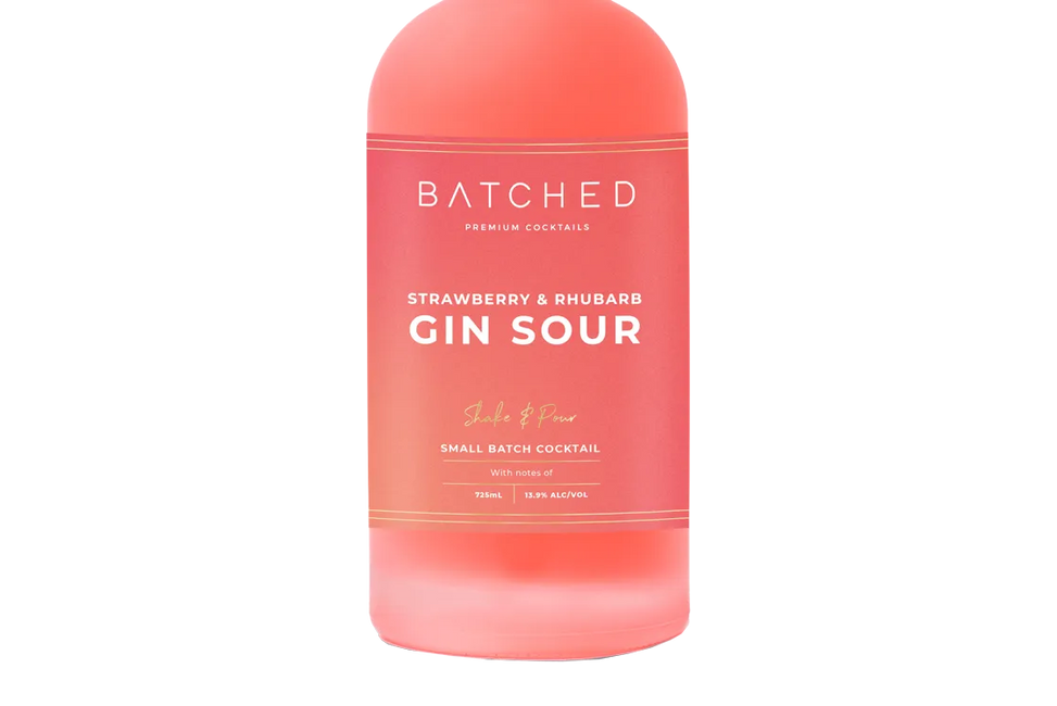 Batched Premium Cocktails Gin Sour Strawberry & Rhubarb (725ml) – Black ...