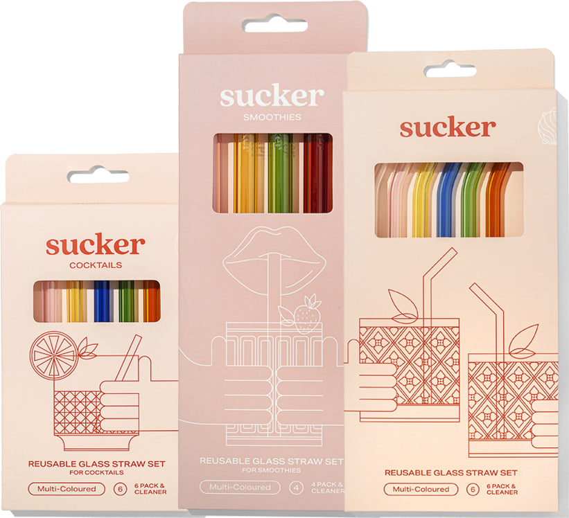 Sucker Multi-Colour Glass Straw Bundle – Black Market